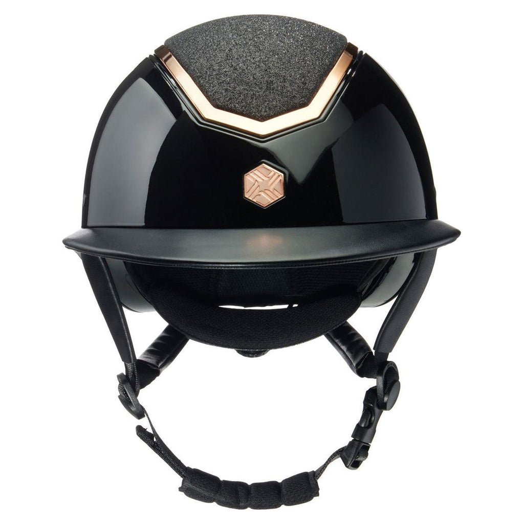 EQX Kylo Sparkly Riding Hat - Black Gloss/Rose